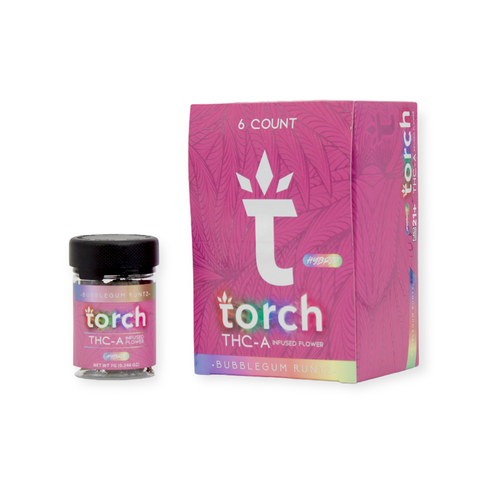 TORCH THC-A INFUSED 7G FLOWER HYBRID - BUBBLEGUM RUNTZ – Ben Exotics