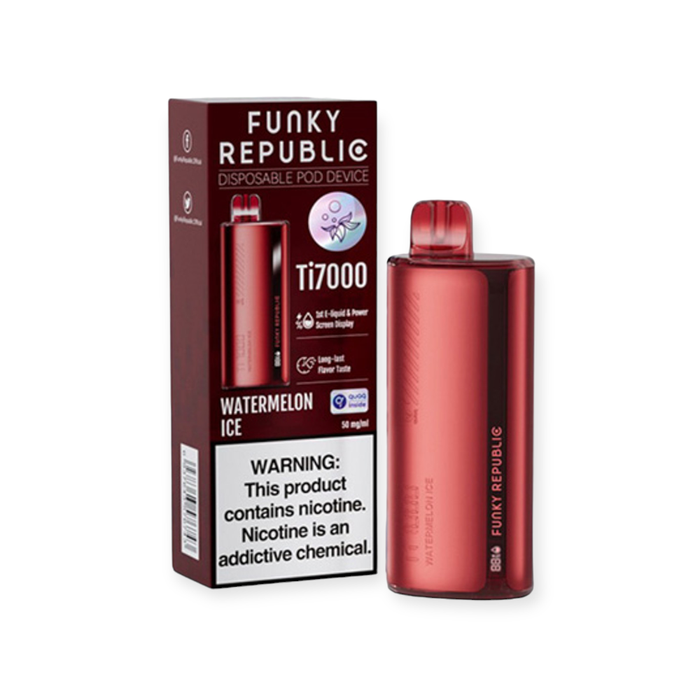 FUNKY REPUBLIC 5% 7000 PUFFS DISPOSABLE - WATERMELON ICE – Ben Exotics