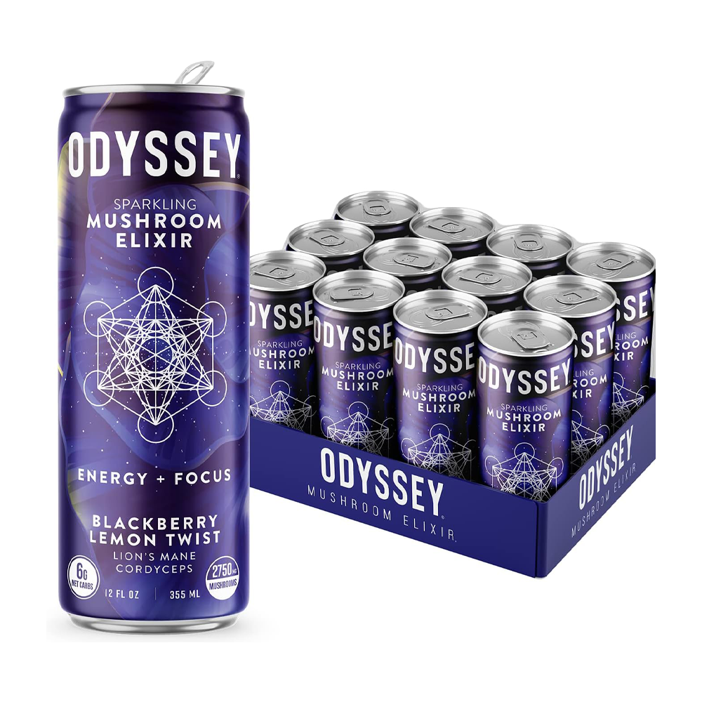 ODYSSEY MUSHROOM ELIXIR SPARKLING ENERGY DRINK- BLACKBERRY LEMON TWIST ...