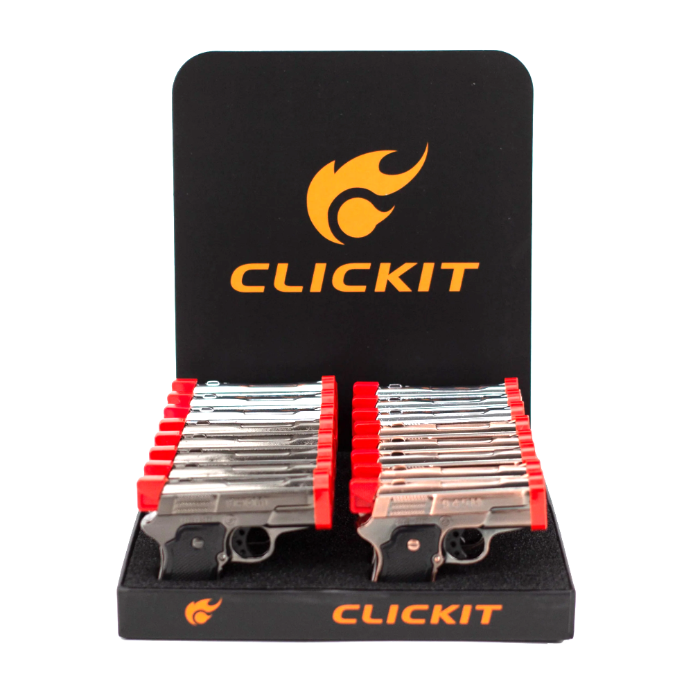 CLICKIT PISTOL WINDPROOF W/ LASER TORCH DISPLAY – Ben Exotics