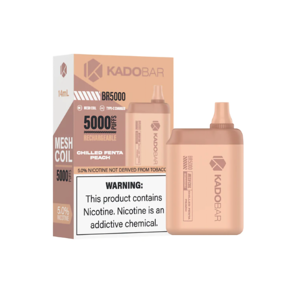 KADO BAR 5% 5000 PUFFS DISPOSABLE - CHILLED FINTA PEACH – Ben Exotics