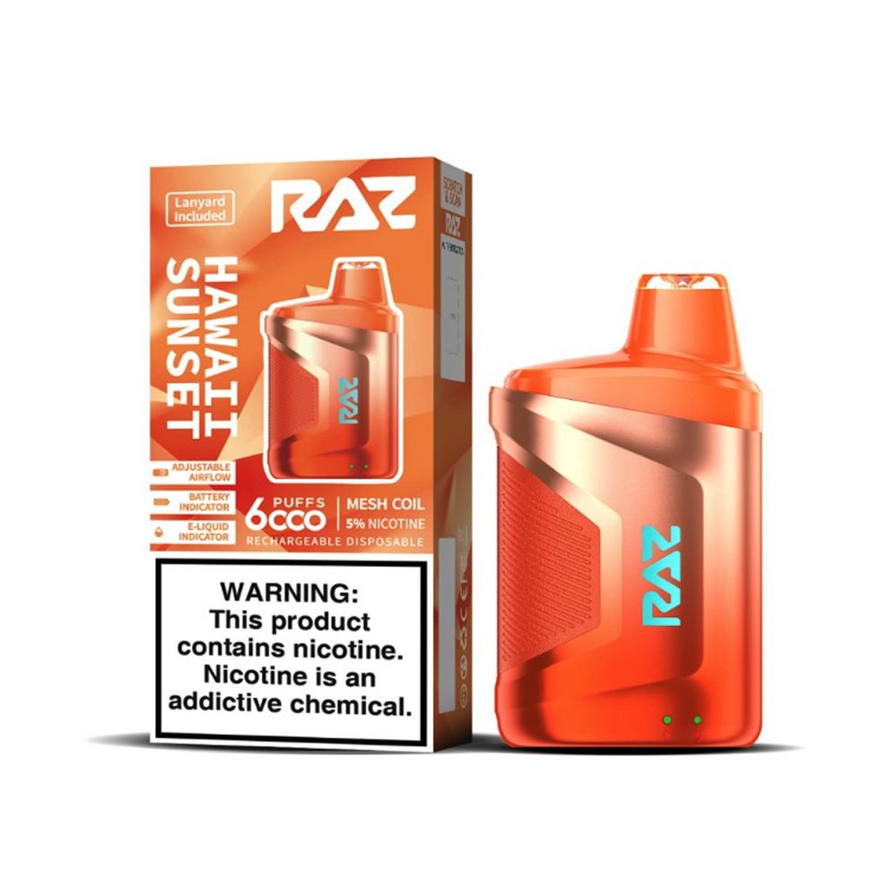 RAZ 5% NIC 6000PUFFS DISPOSABLE - HAWAII SUNSET – Ben Exotics