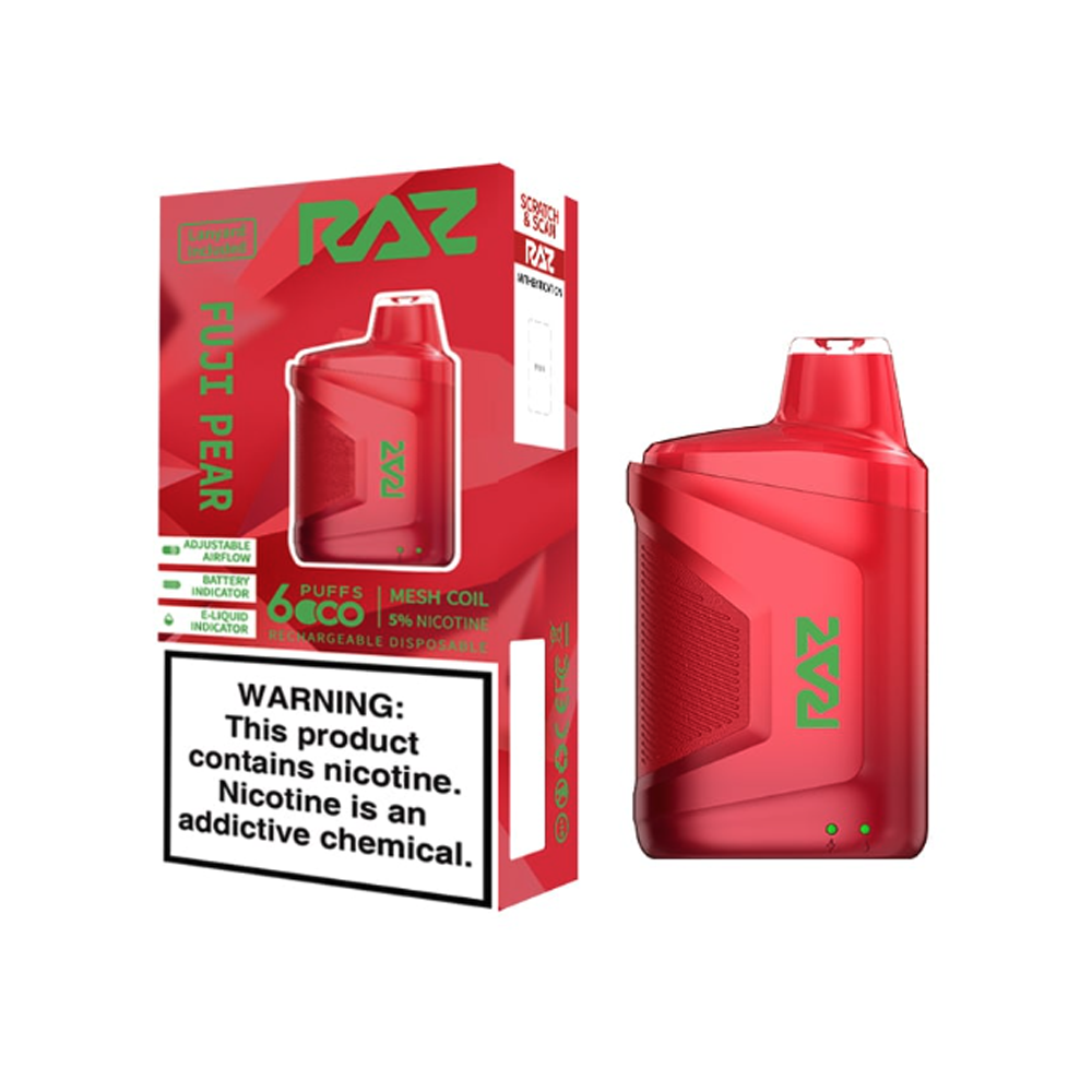 RAZ 5% NIC 6000PUFFS DISPOSABLE - FUJI PEAR – Ben Exotics