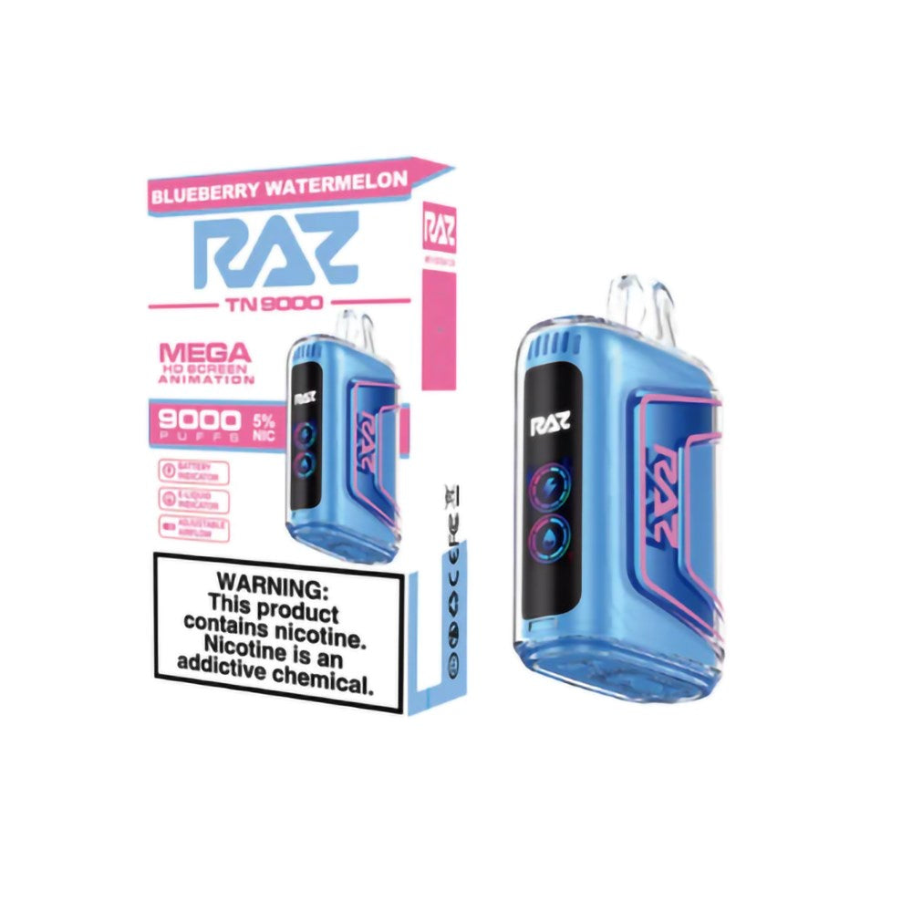 RAZ 5% NIC 9000PUFFS DISPOSABLE - BLUEBERRY WTRMLN – Ben Exotics