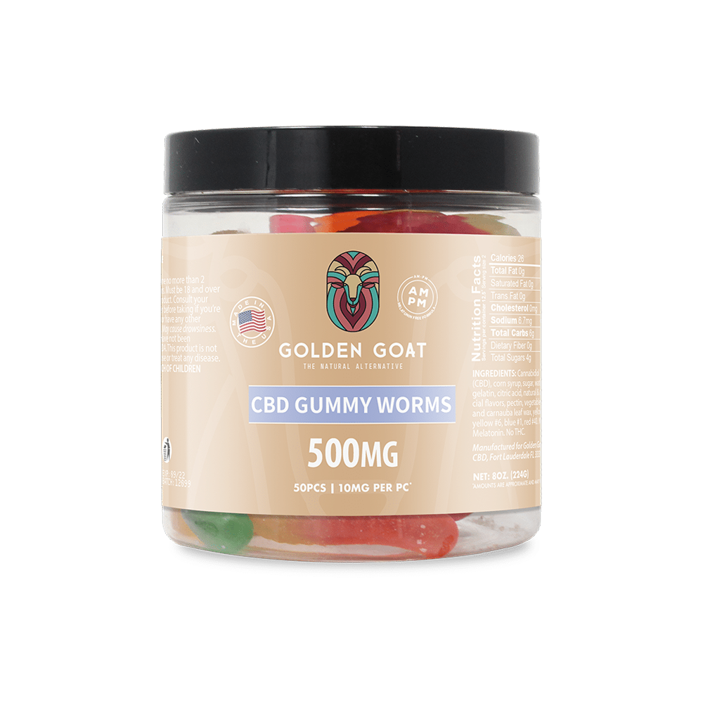 GOLDEN GOAT 500MG GUMMIES - GUMMY WORMS – Ben Exotics