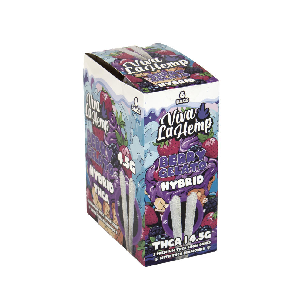 VIVA LA HEMP 4.5G 2CTS SNOW CONES HYBRID- BERRY GELATO – Ben Exotics