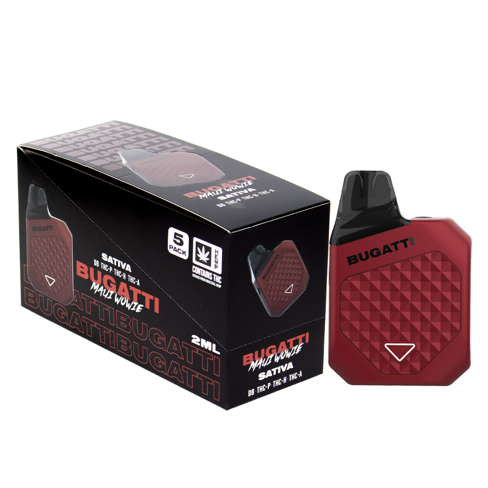 BUGATTI D8/THCP/THCHH/THCA 2ML DISPOSABLE SATIVA - MAUI WOWIE – Ben Exotics