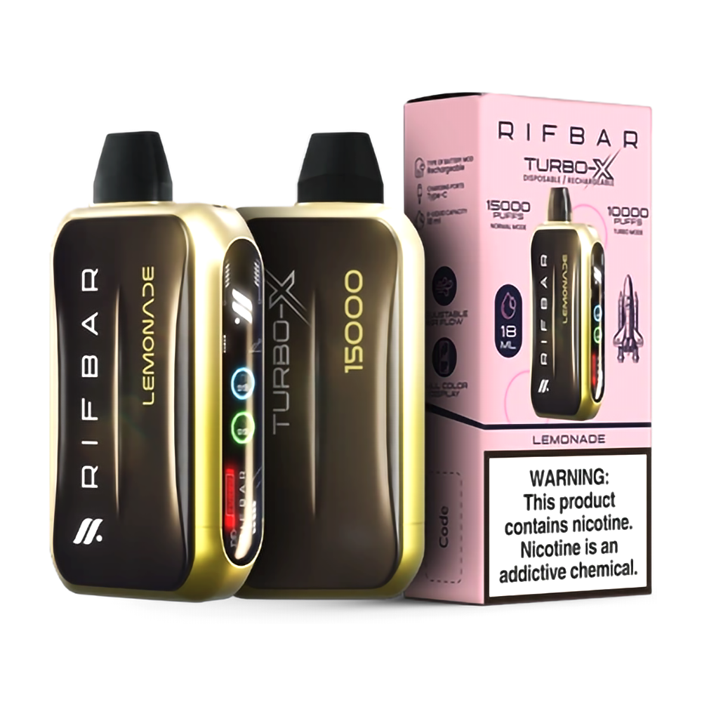 RIFBAR TURBO X 5% 15000 PUFFS DISPOSABLE - LEMONADE – Ben Exotics