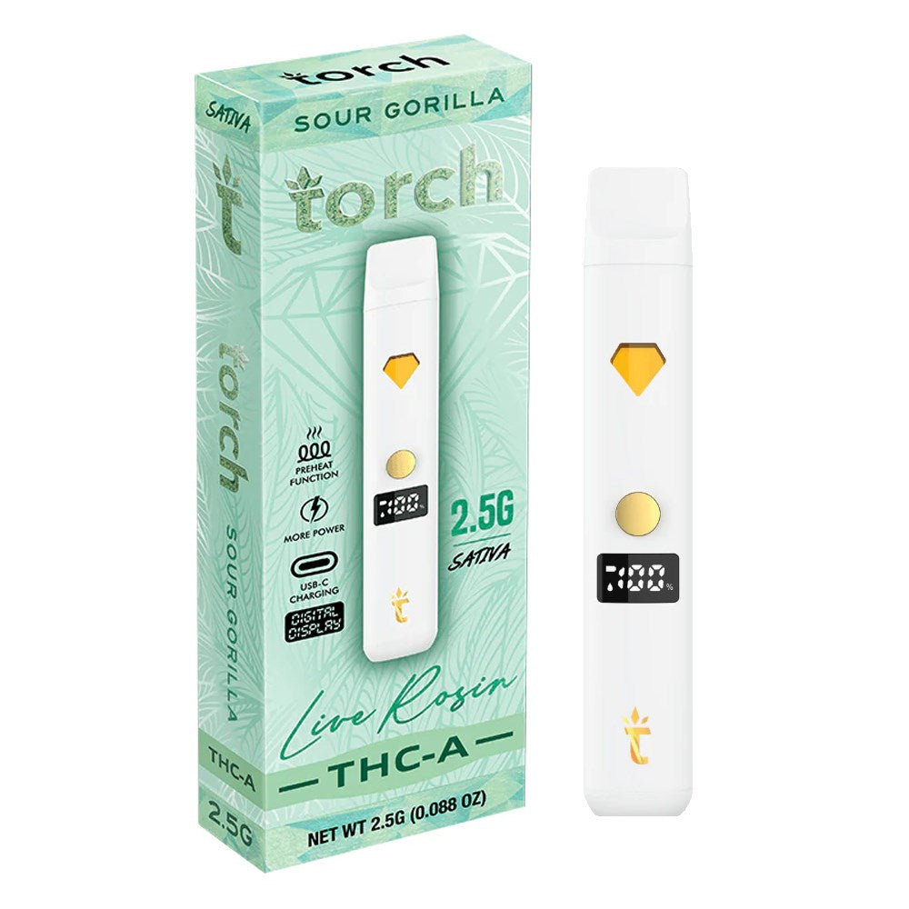 TORCH LIVE ROSIN THCA 2.5G SATIVA - SOUR GORILLA – Ben Exotics