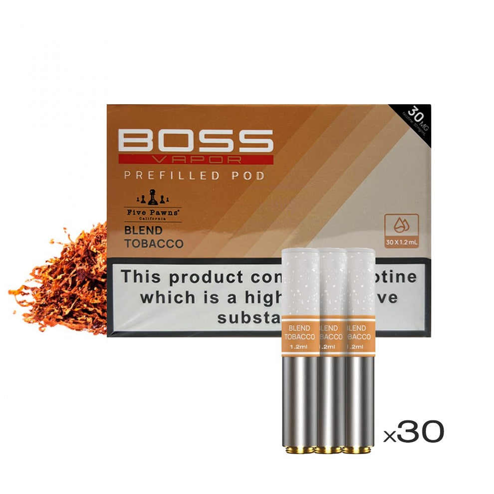 BOSS VAPOR ONE 30MG NIC PREFILLED POD - BLEND TOBACCO – Ben Exotics