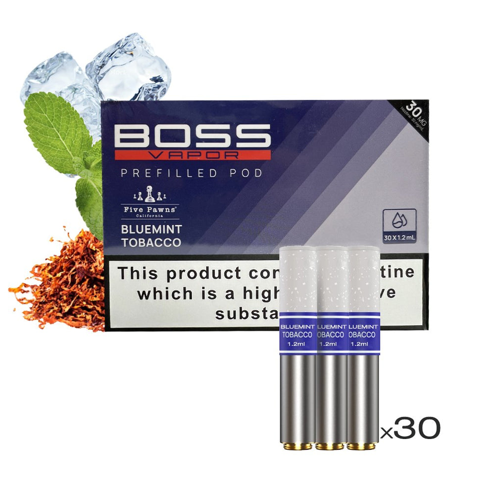 BOSS VAPOR ONE 30MG NIC PREFILLED POD - BLUEMINT TOBACCO – Ben Exotics