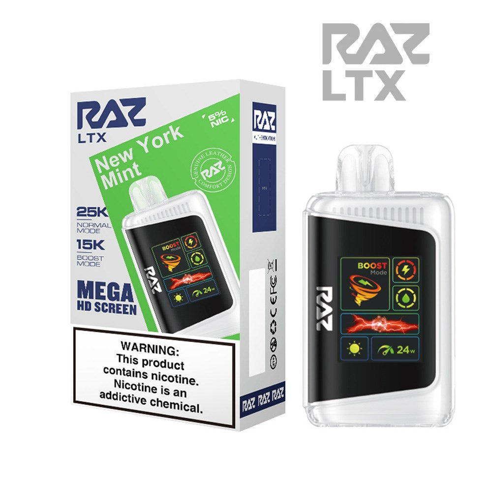 RAZ LTX 5% 25KPUFF DISPOSABLE- NEWYORK MINT – Ben Exotics
