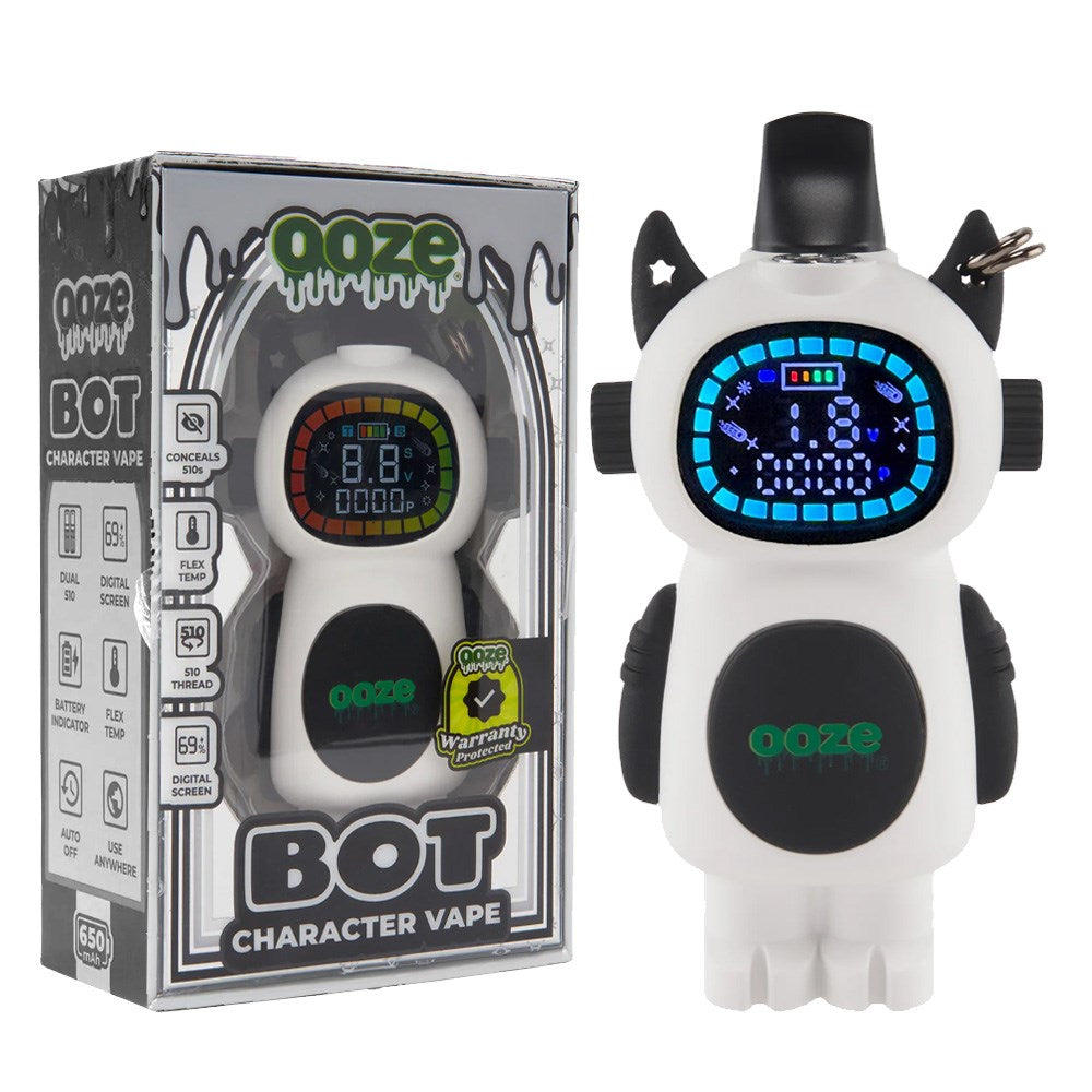 OOZE BOT CHARACTER VAPE BATTERY - WHITE – Ben Exotics