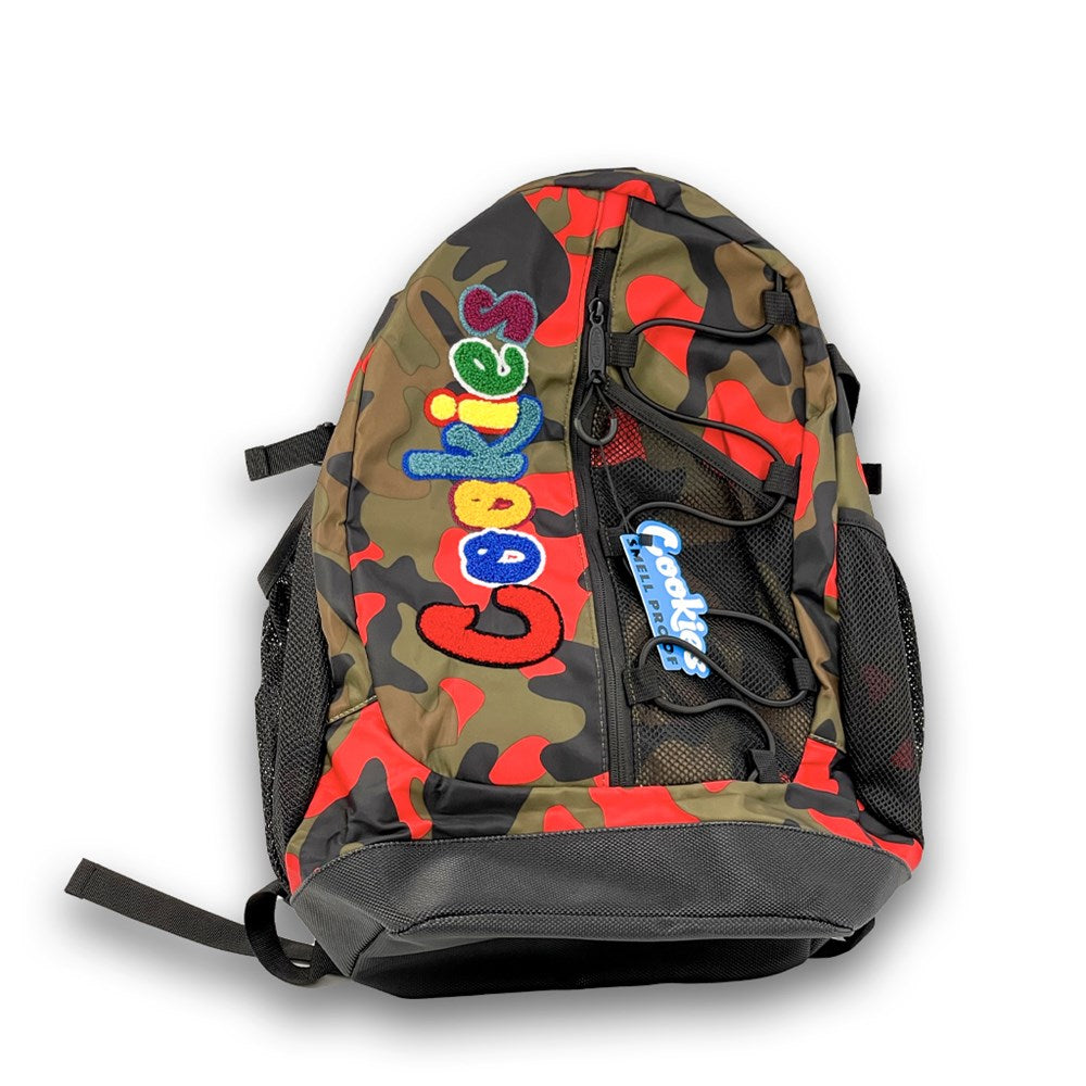 COOKIES SMELL PROOF "THE BUNGEE " BACKPACK WITH CHENILLE LETTERING - R ...
