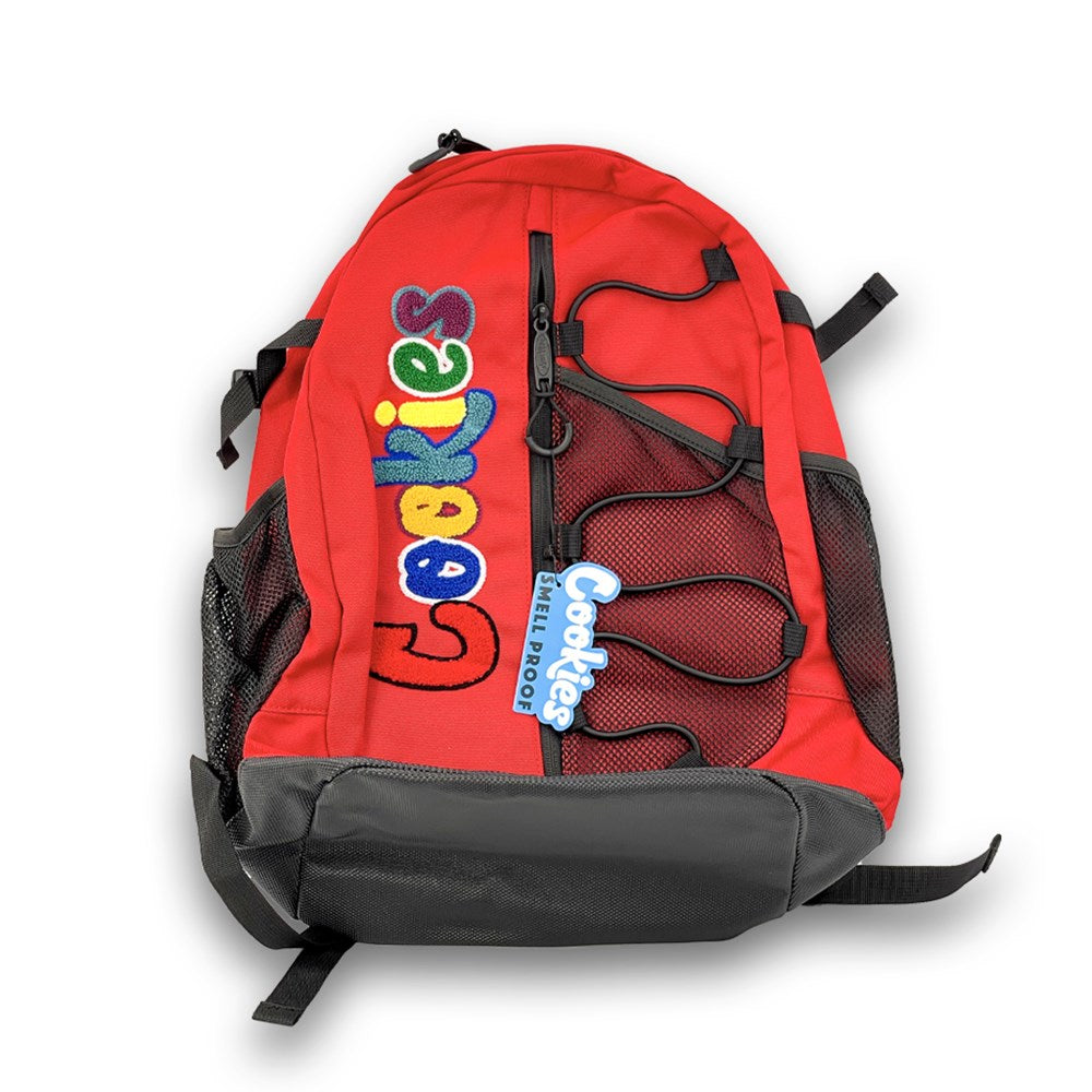 COOKIES SMELL PROOF "THE BUNGEE " BACKPACK WITH CHENILLE LETTERING - R ...