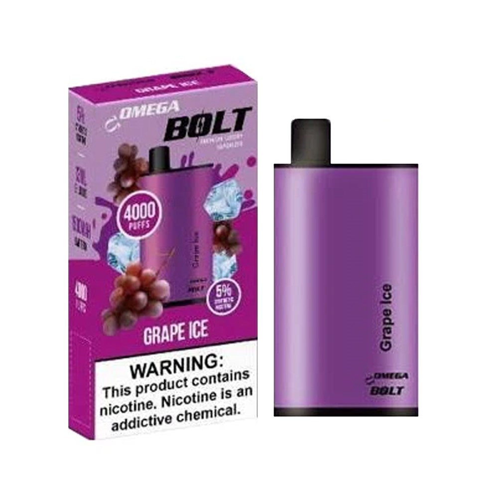 OMEGA BOLT 5% SALT NIC DISPOSABLE - GRAPE ICE – Ben Exotics